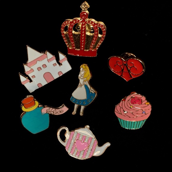 Disney | Jewelry | New Alice In Wonderland Pin Set | Poshmark